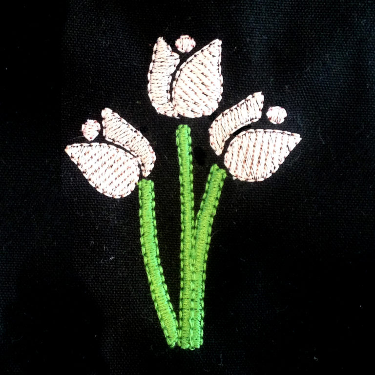 Modern tulip applique and filled embroidery designs. 7different sizes ...