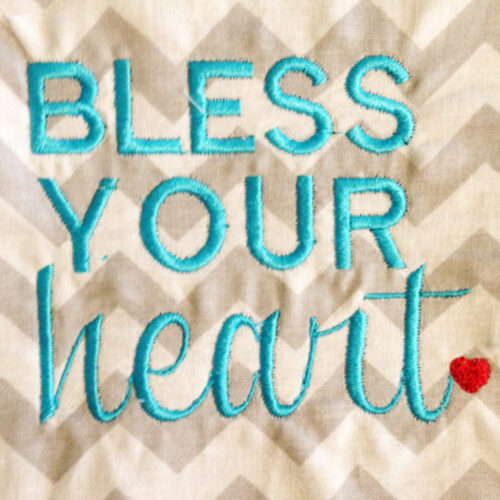 Darling "Bless Your Heart" Machine Embroidery Design in 5 Sizes ...