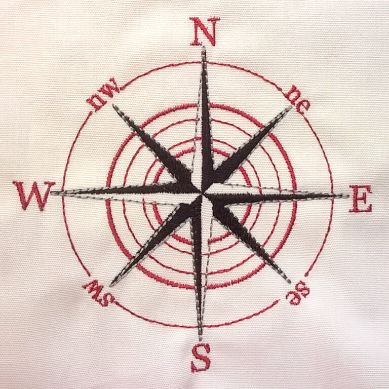 Cool nautical compass machine embroidery design in 4 sizes. - Machine ...
