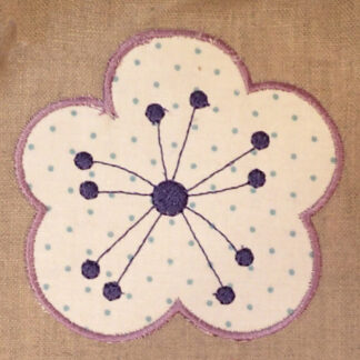 Modern, Asian inspired flower applique design. Simple and cute flower ...