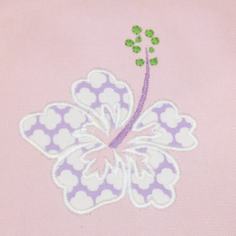 Hibiscus flower machine applique and filled embroidery design in ...
