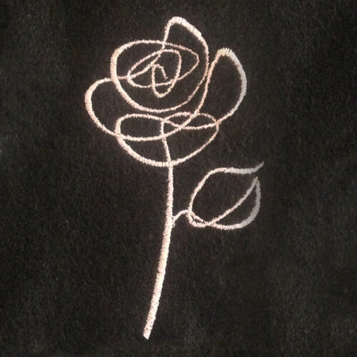 Abstract rose sketch outline machine embroidery design in five sizes ...
