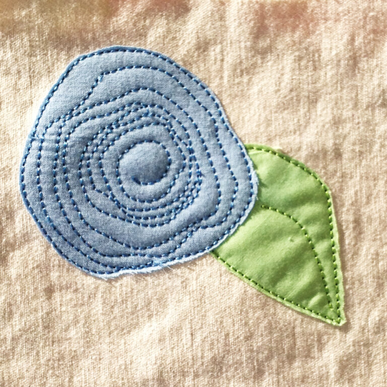 Modern scribble flower applique design in 2 sizes for your embroidery ...