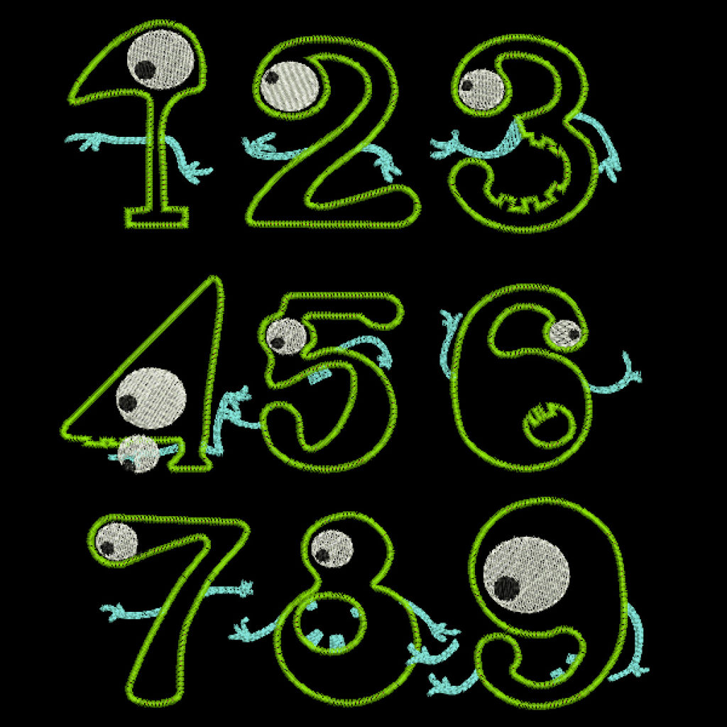 Monster Numbers Machine Appliqué Designs in 1-9. Create the Perfect ...