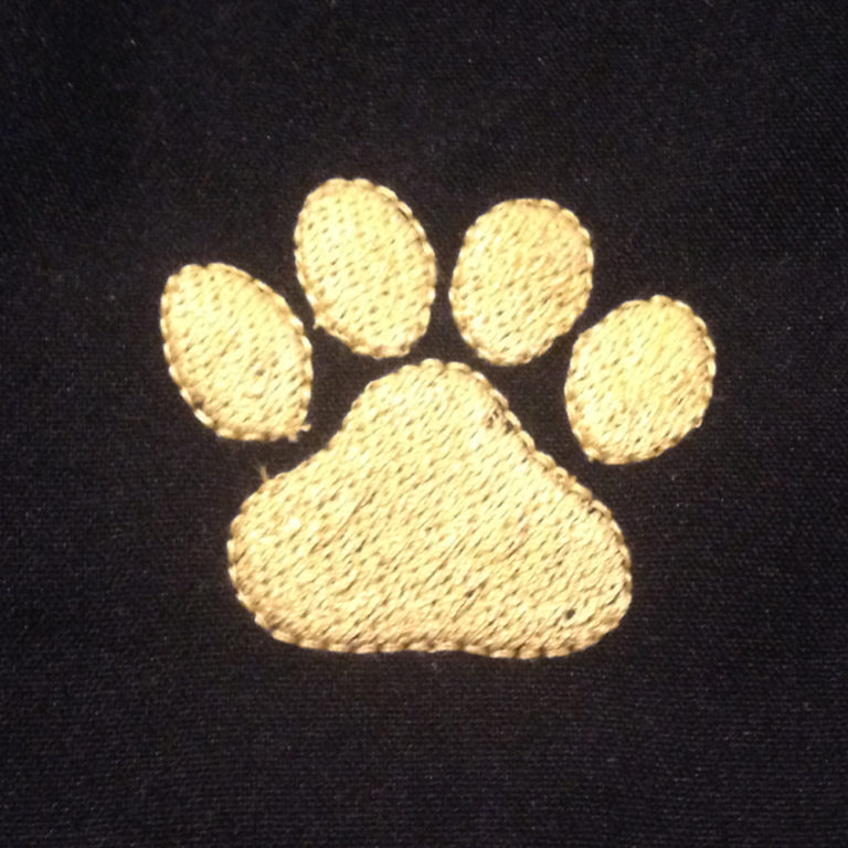 Eight different versions of a paw print applique and embroidery design ...