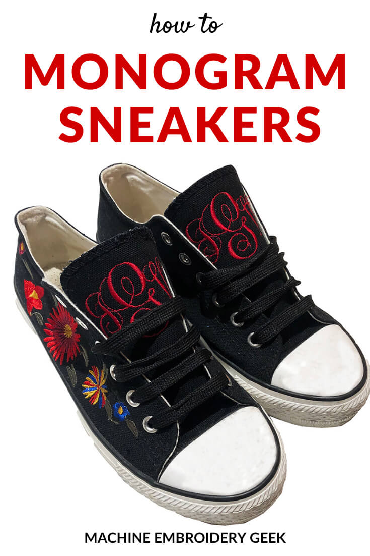 How to monogram sneakers on a embroidery machine