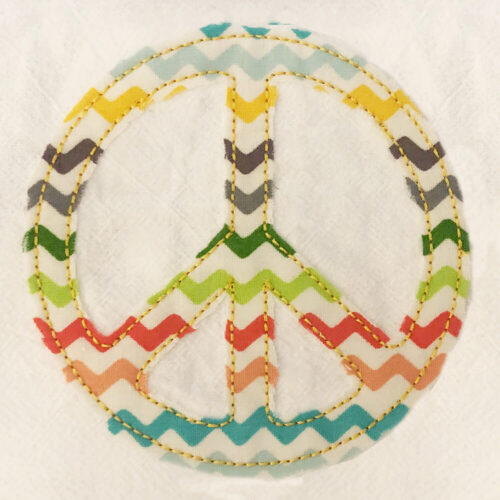 Simple and versatile appliqué and filled embroidery peace signs ...