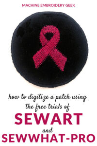 How to digitize a patch using SewArt and SewWhat Pro