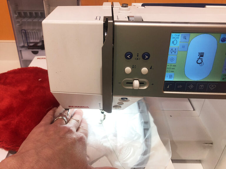 How to embroider on a Christmas stocking - Machine Embroidery Geek