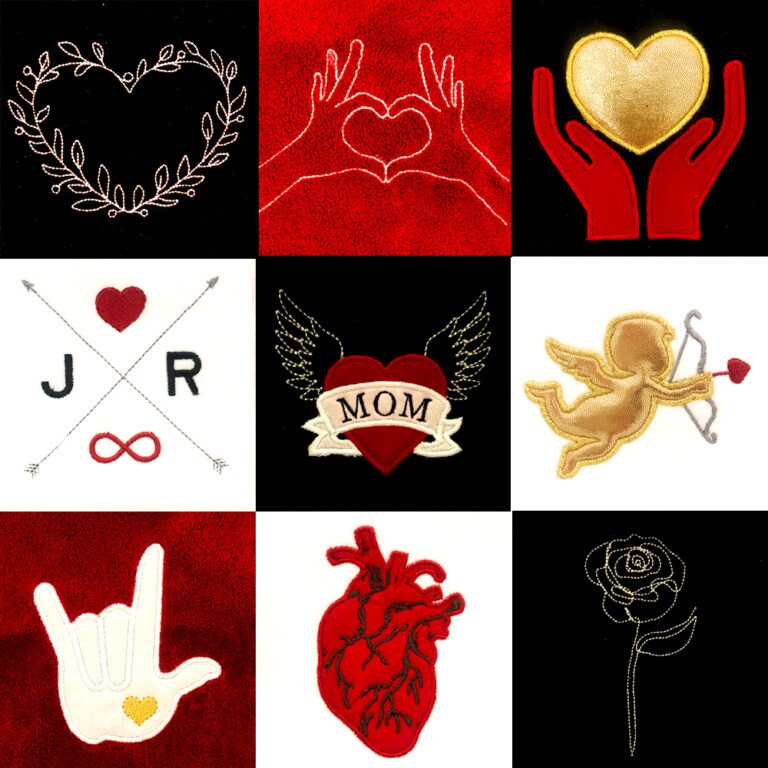 Edgy Valentine Machine embroidery and appliqué design set - Machine ...