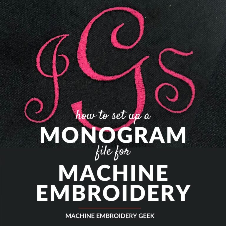 How to set up a monogram for machine embroidery