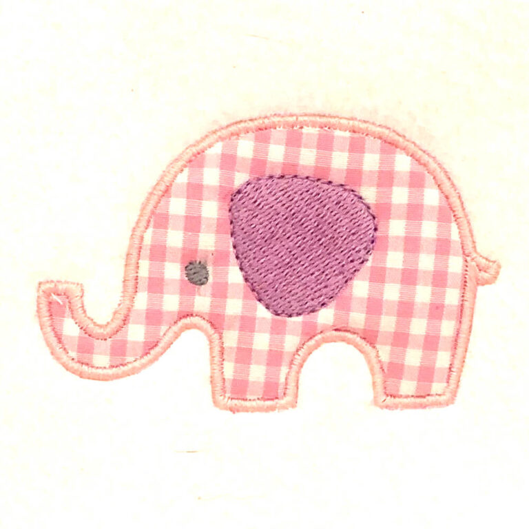 Sweet baby elephant appliqué design - Machine Embroidery Geek