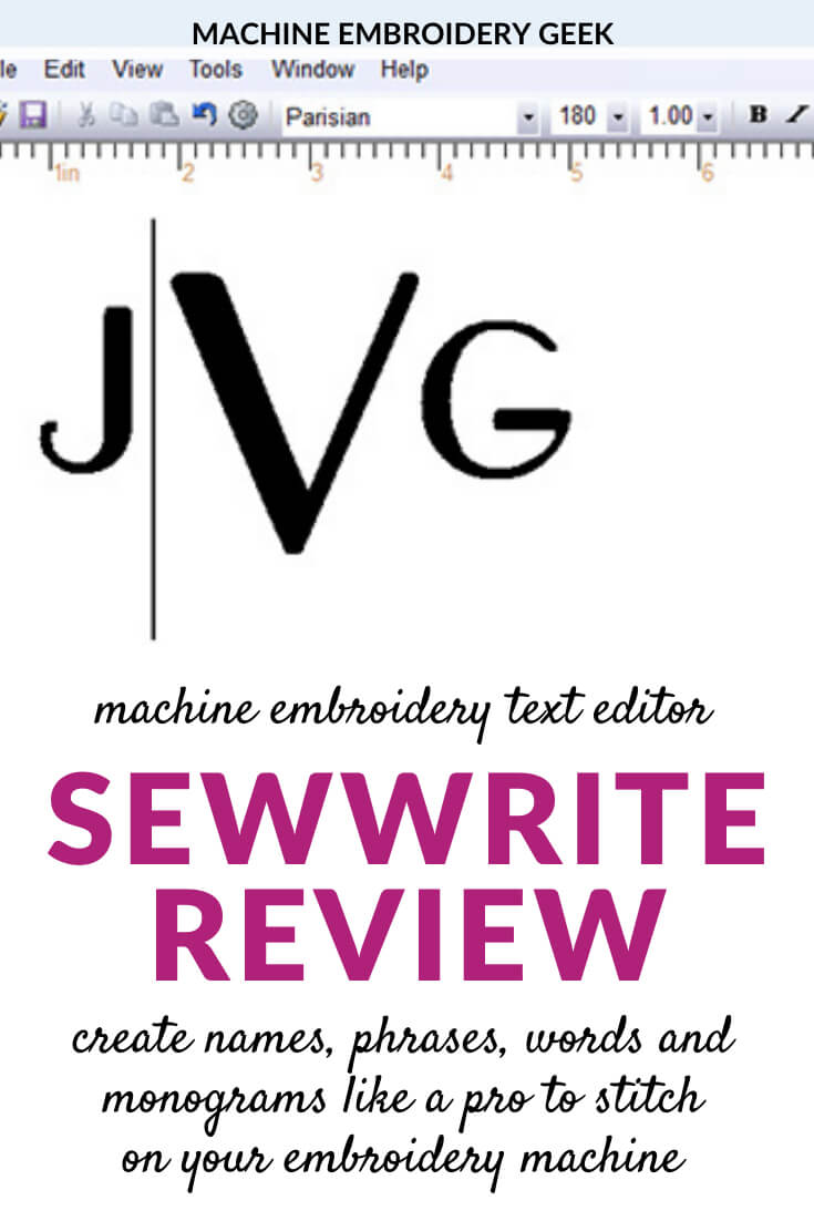 SewWrite Review: creating text for machine embroidery