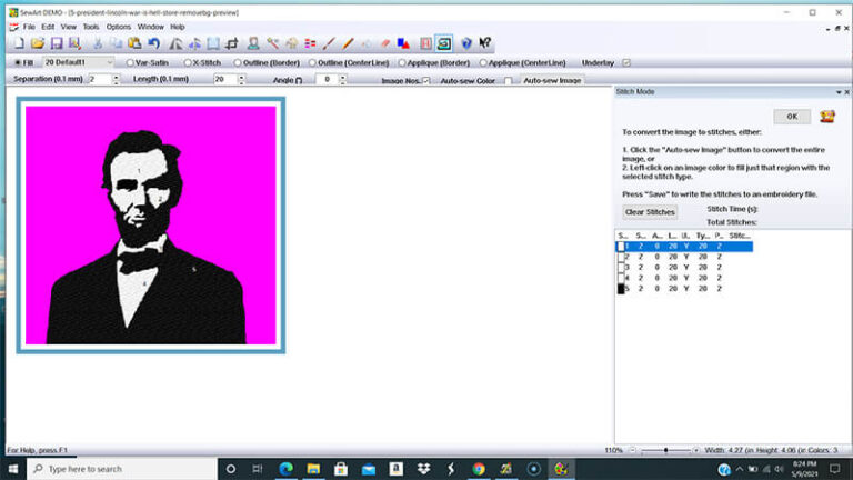 How to convert an image to an embroidery file for free