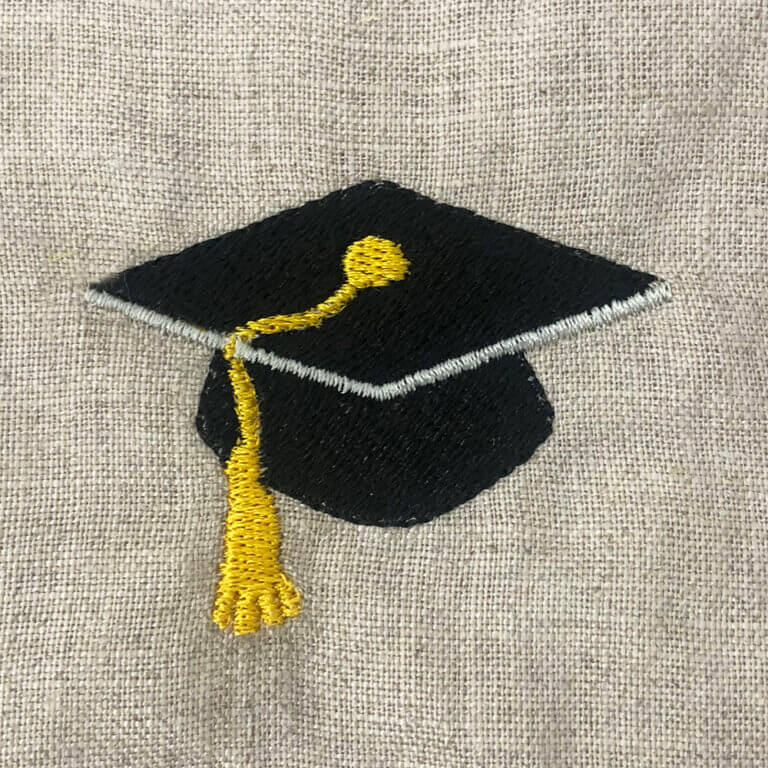 Graduation cap machine embroidery design - Machine Embroidery Geek