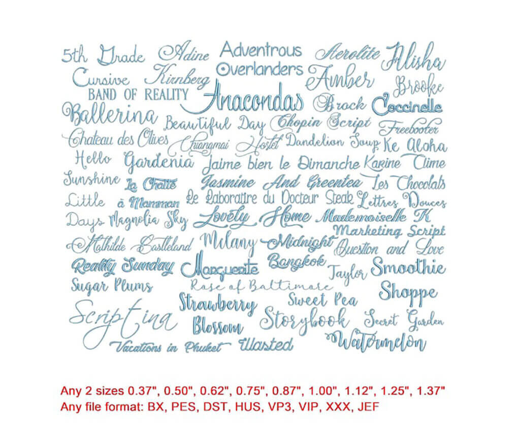 Best machine embroidery script fonts - Machine Embroidery Geek