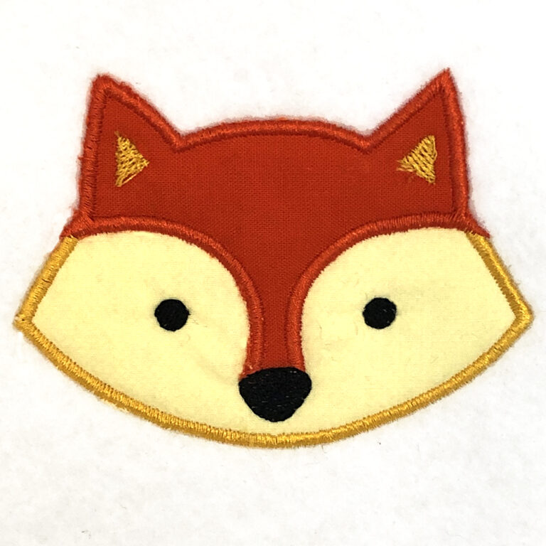 Modern fox face appliqué - Machine Embroidery Geek