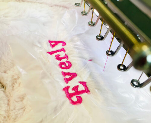 Machine embroidery on faux fur - Machine Embroidery Geek