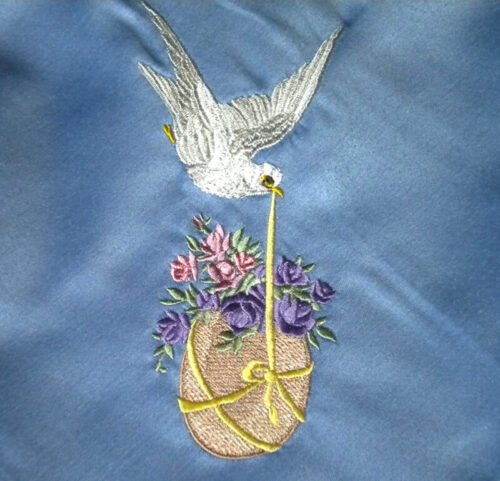 Machine embroidery on satin - Machine Embroidery Geek