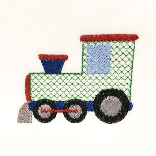 Train embroidery design with a light fill - Machine Embroidery Geek