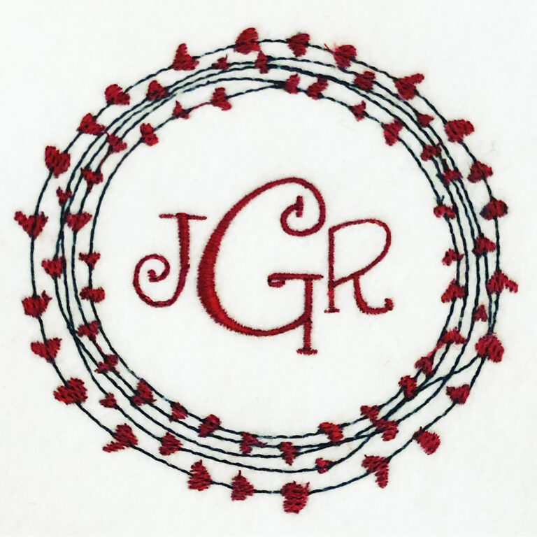 Rope wreath with anchor embroidery design - Machine Embroidery Geek