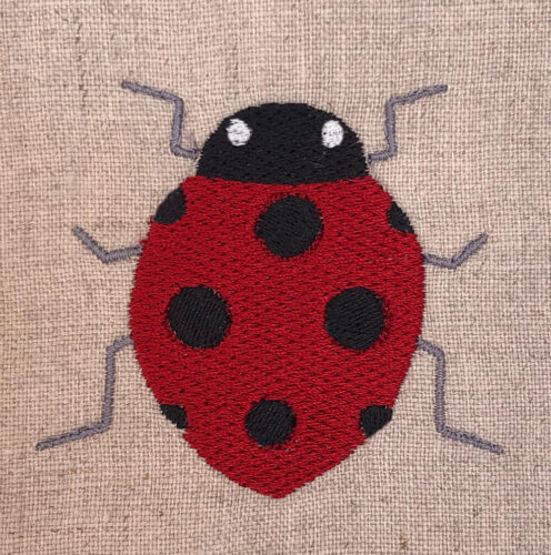 Modern ladybug embroidery design - Machine Embroidery Geek