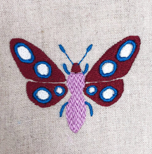 Colorful moth embroidery design - Machine Embroidery Geek