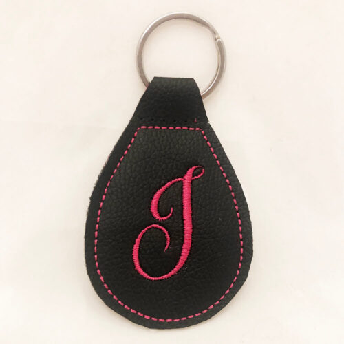 In-the-hoop folded key fob to personalize - Machine Embroidery Geek