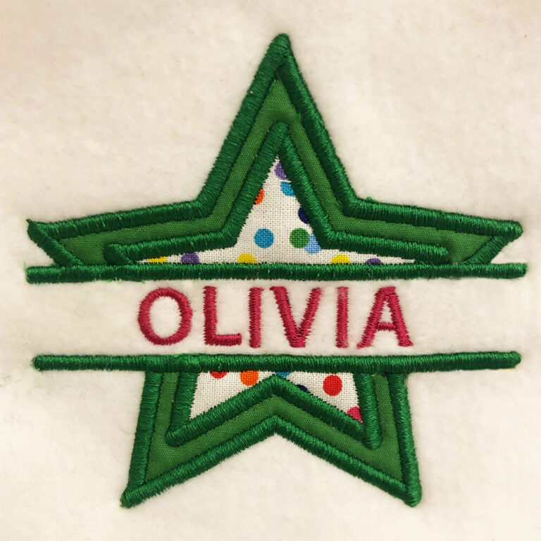 Split double star appliqué design - Machine Embroidery Geek