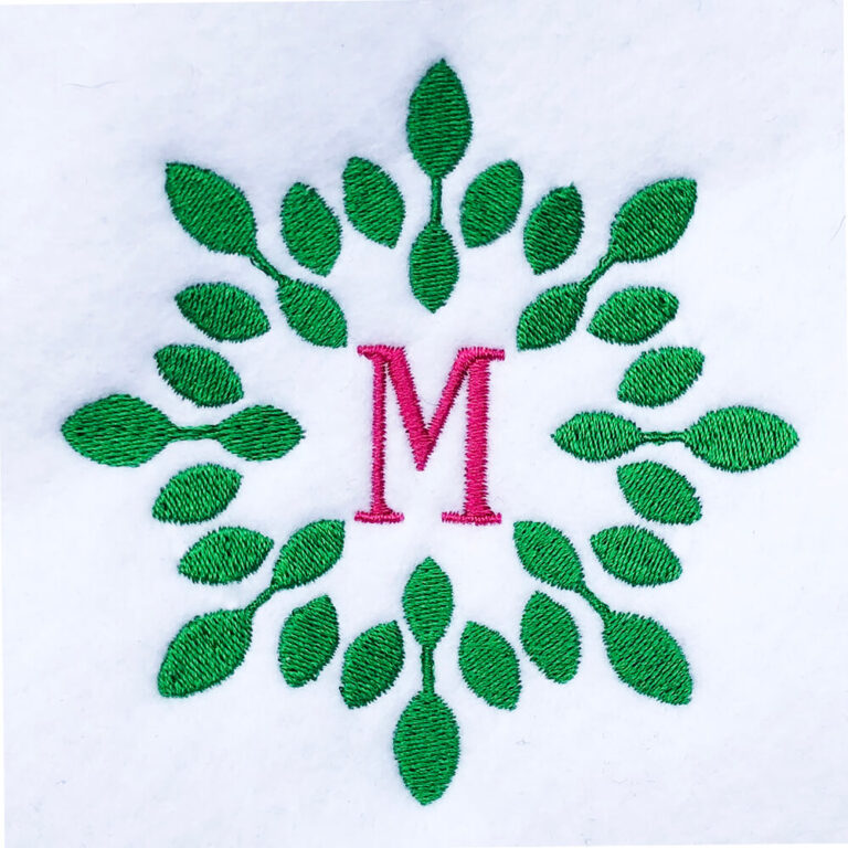 Modern monogram frame embroidery design set