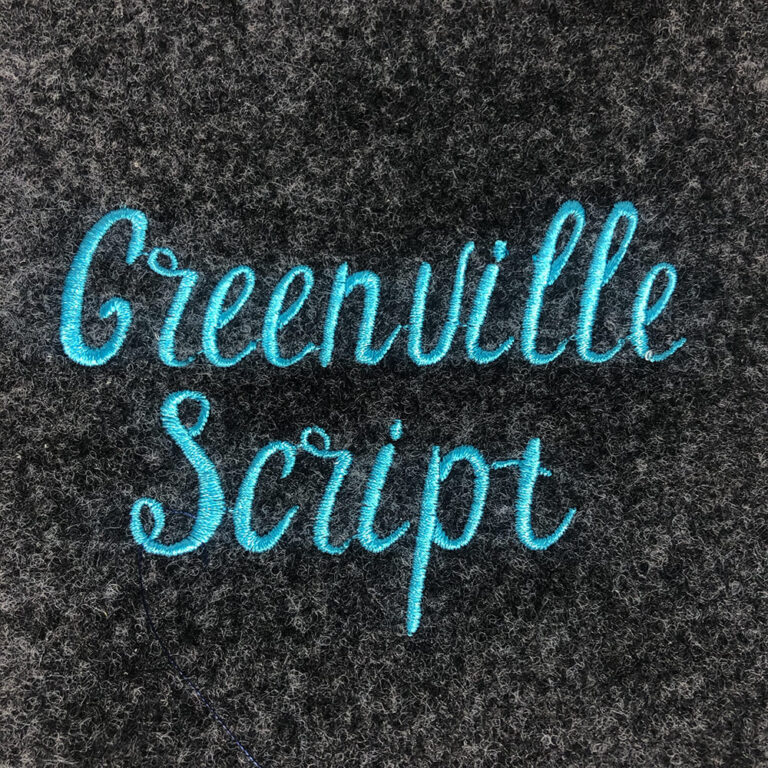 Greenville Script Machine Embroidery Font