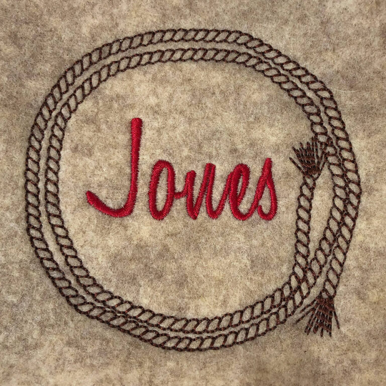 Rope wreath embroidery design - Machine Embroidery Geek