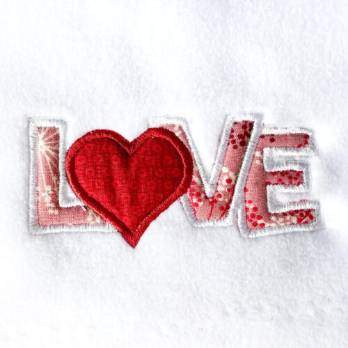 Simple Love with Heart Applique Design - Machine Embroidery Geek