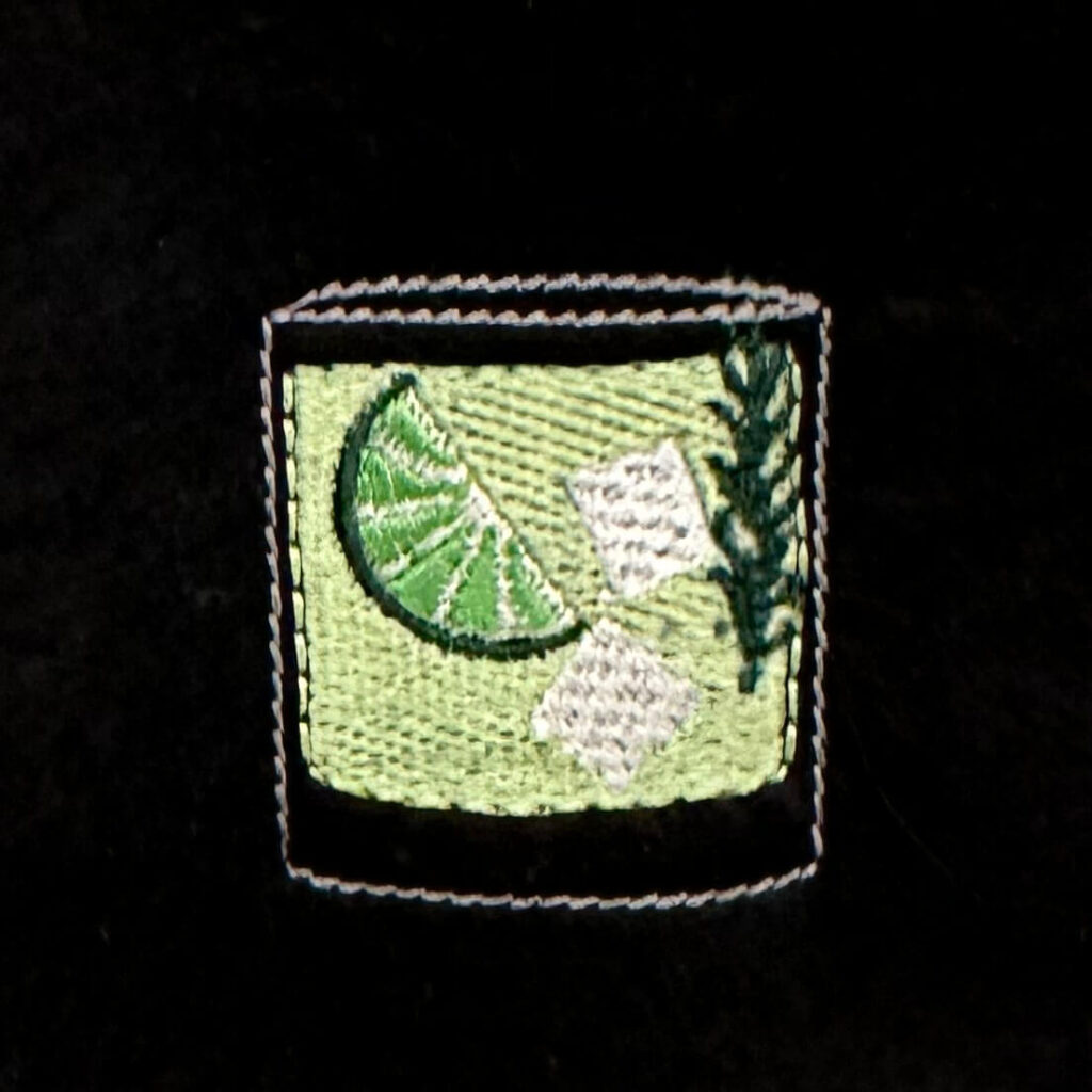 Gin and tonic embroidery design - Machine Embroidery Geek
