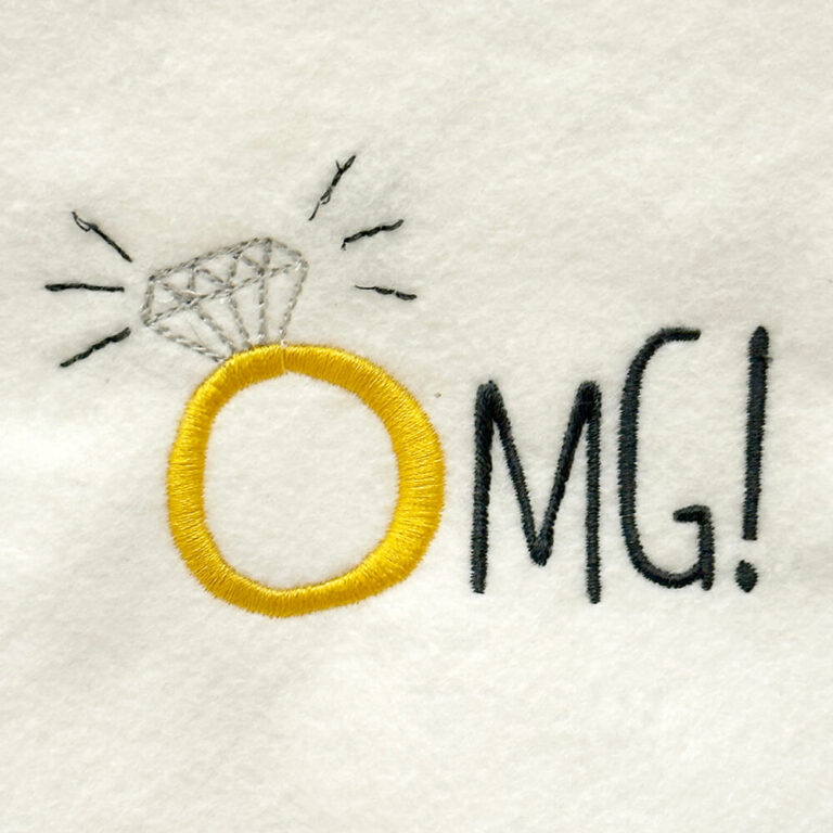 OMG with engagement ring - Machine Embroidery Geek
