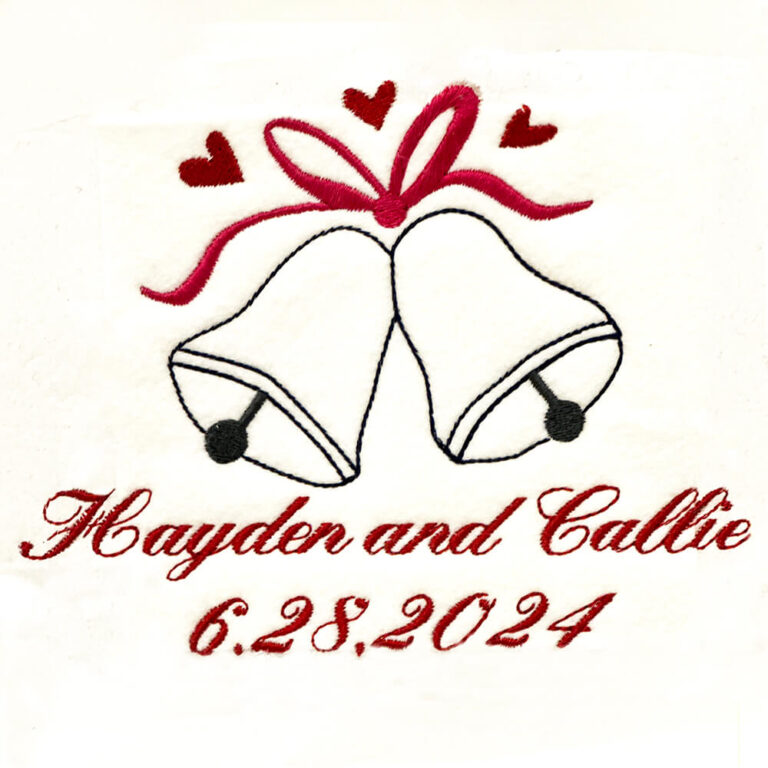 Wedding bells embroidery design - Machine Embroidery Geek