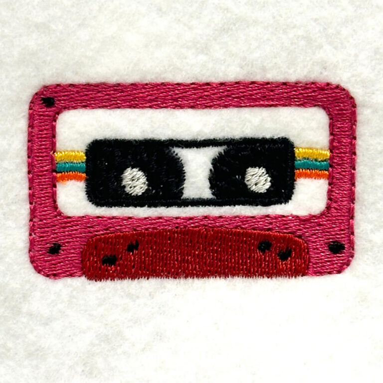 Cassette tape embroidery design - Machine Embroidery Geek