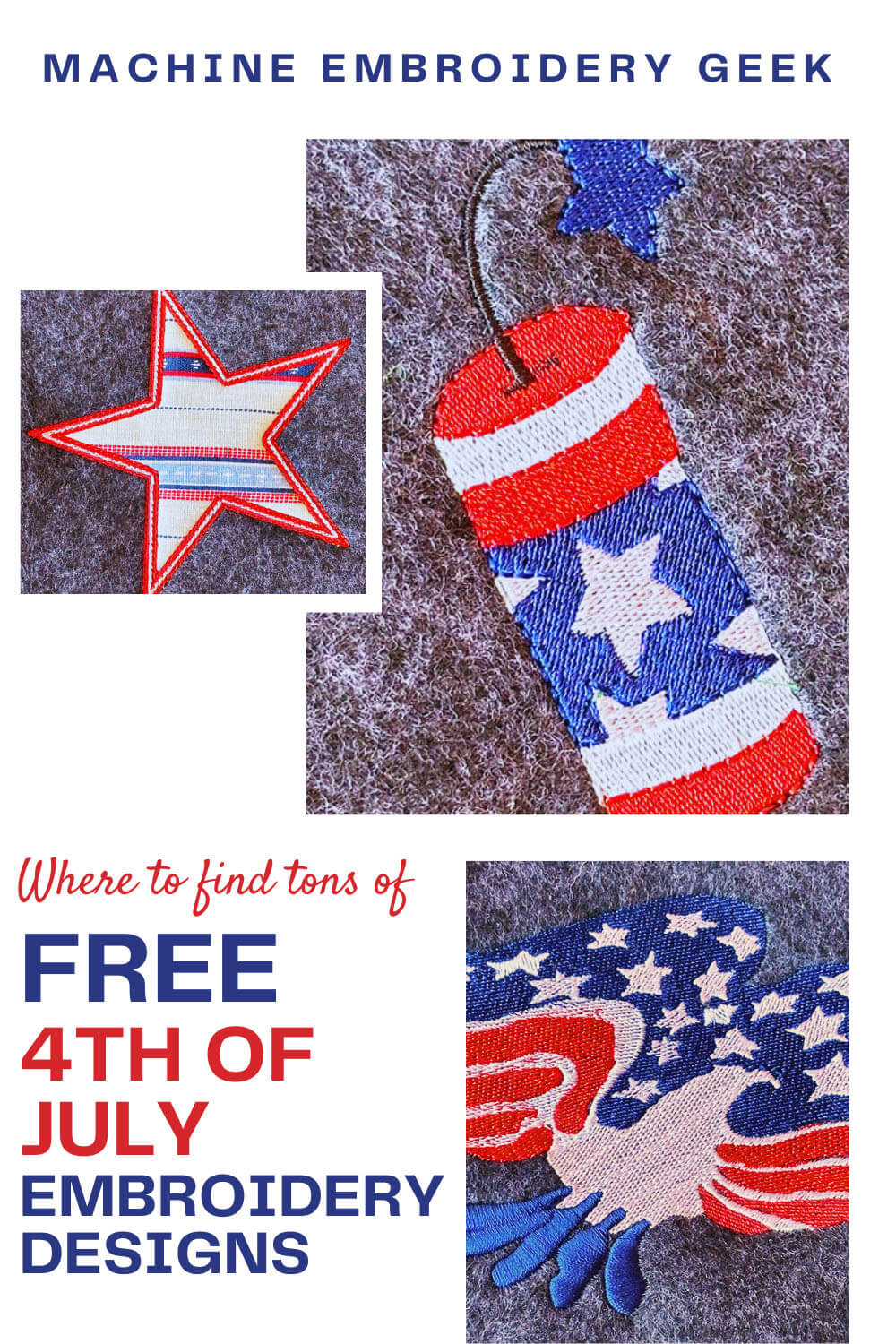 Free Fourth of July Embroidery Designs - Machine Embroidery Geek