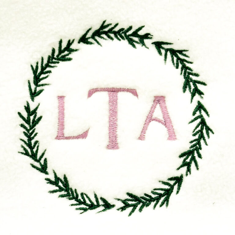 Rosemary wreath embroidery design - Machine Embroidery Geek
