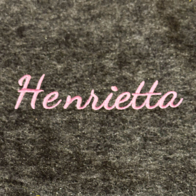 Henrietta Script Embroidery Font