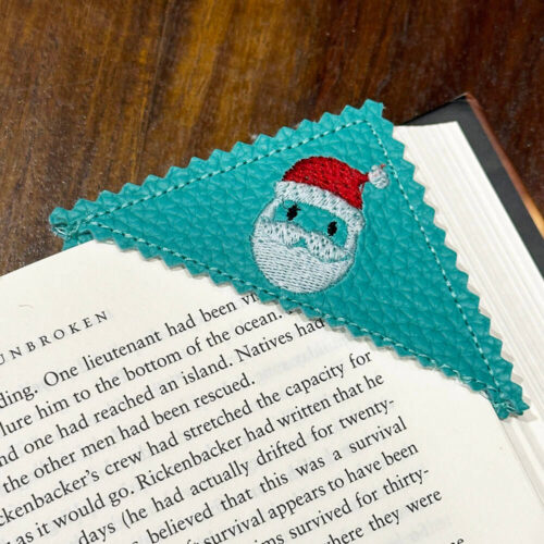 In-the-hoop Santa corner bookmark - Machine Embroidery Geek