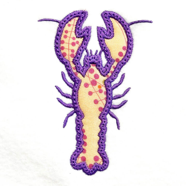 Crawfish appliqué design - Machine Embroidery Geek