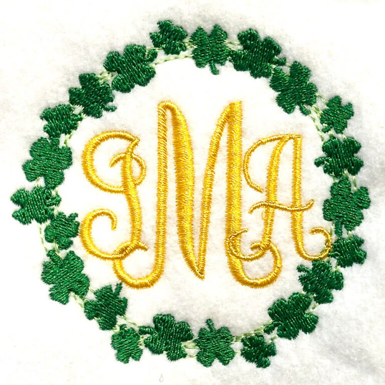 Clover wreath sketch embroidery design - Machine Embroidery Geek