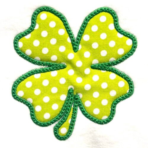 Four leaf clover with bead stitch appliqué - Machine Embroidery Geek