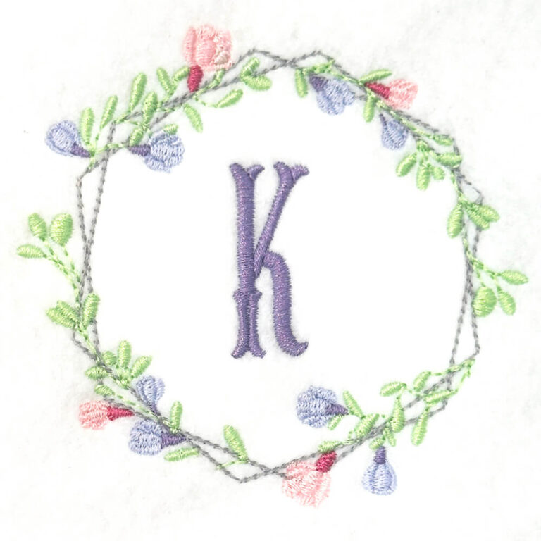 Pretty Monogram Frames and Wreaths Embroidery Design Set