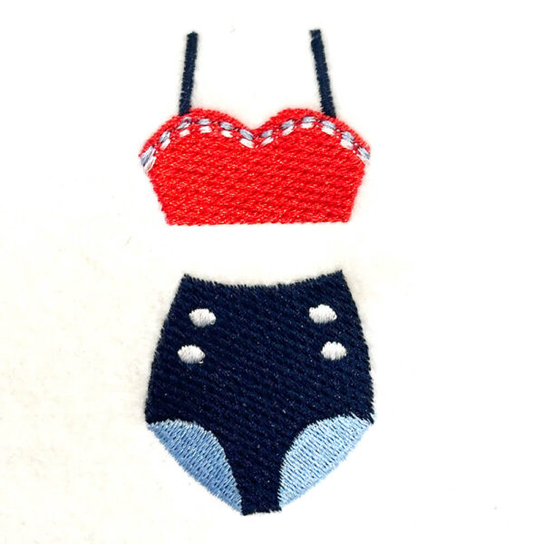 Retro Bikini Embroidery Design - Machine Embroidery Geek