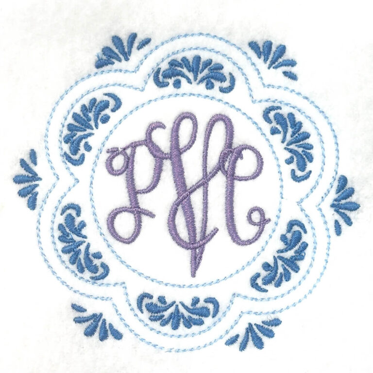 Pretty Monogram Frames and Wreaths Embroidery Design Set