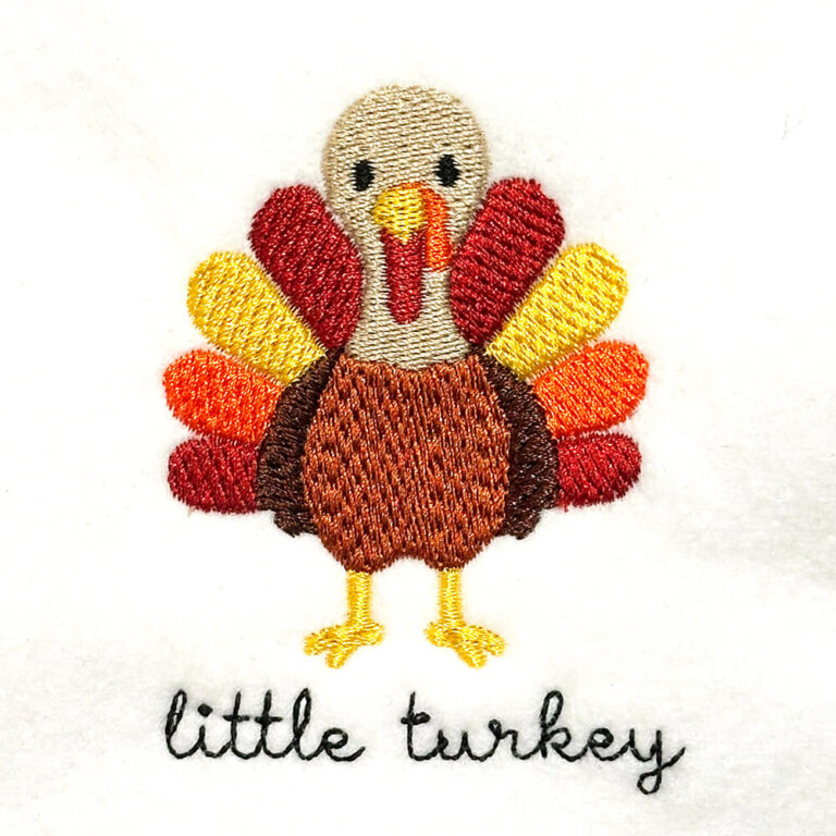 Little Turkey Embroidery Design - Machine Embroidery Geek